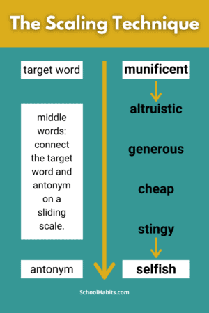How to study vocabulary words using the scaling technique - SchoolHabits