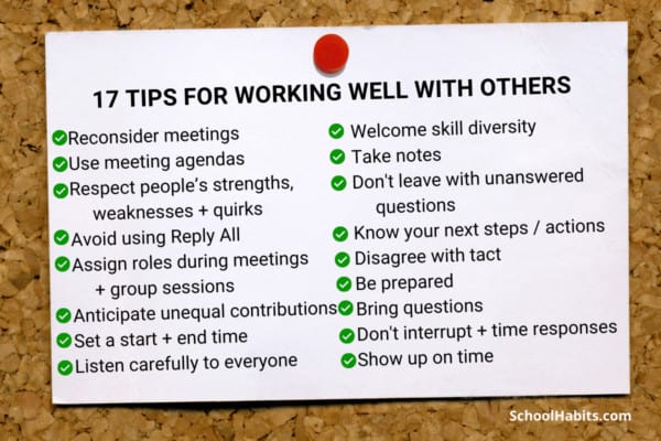 How to work well with others: 17 tips for working in groups - SchoolHabits