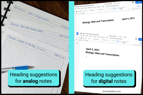 7 note organization ideas - SchoolHabits