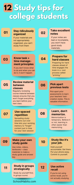 12 critical study tips for college students - SchoolHabits