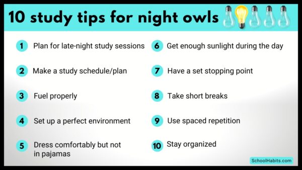 10 study tips for night owls - SchoolHabits