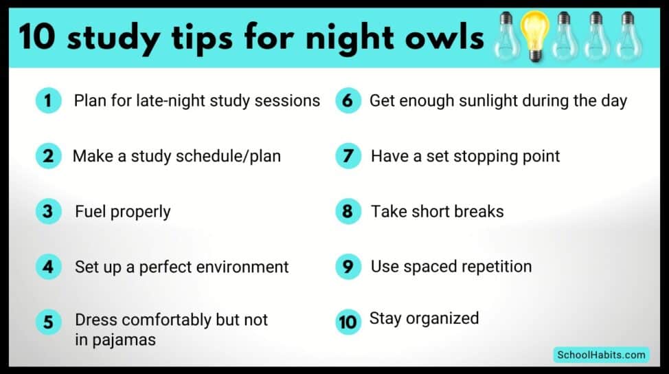 10-study-tips-for-night-owls-infographic - SchoolHabits